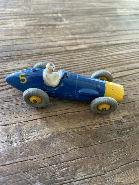 VINTAGE COLLECTABLE DINKY TOY No 23H. FERRARI RACING CAR Blue & Yellow ...
