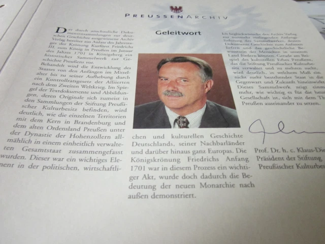 PREUSSEN ARCHIV N1 Geleitwort Prof. Dr. h.c. Klaus Dieter Lehmann EUR 6 ...