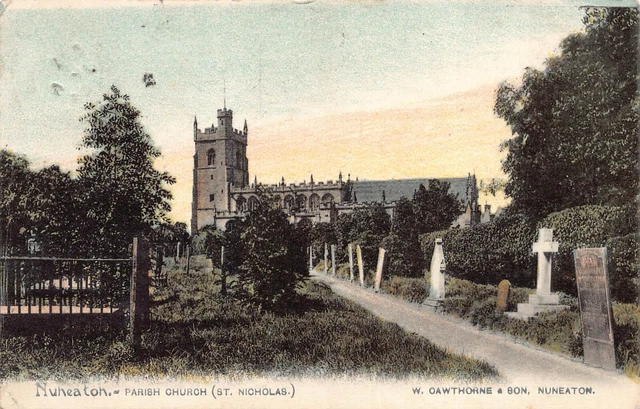 ST NICHOLAS PARISH Church Nuneaton Warwickshire c1904 Postcard (F259 ...