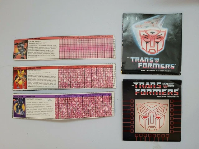 TRANSFORMERS G1 INSERT CATALOGUE BROCHURE BOOKLET CHECKLIST, rodimus ...