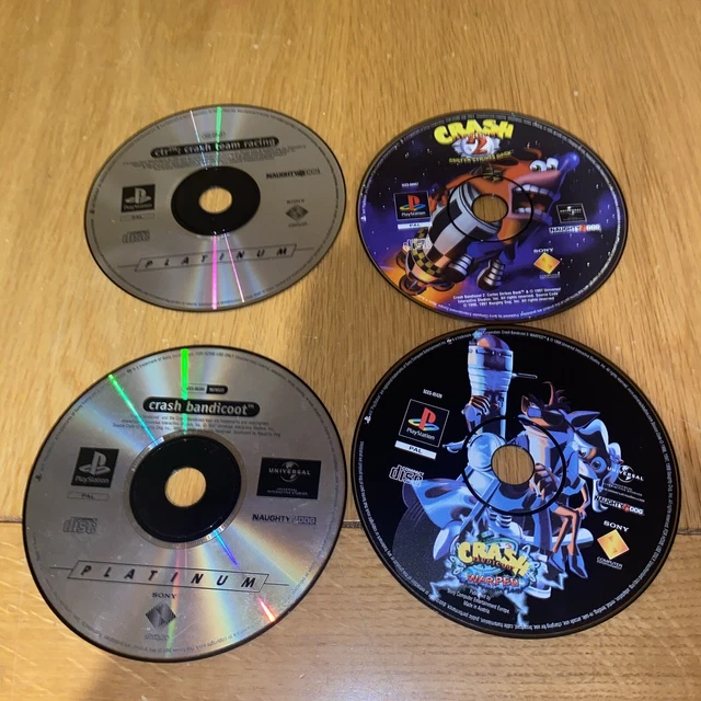 CRASH BANDICOOT 1 2 & 3 & Crash Team Racing All On Ps1 Disc Only £49.99 ...