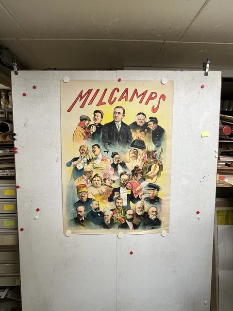 RARE AFFICHE ANCIENNE Artiste Milcamps Par Faria Debut 1900 EUR 200,00 ...