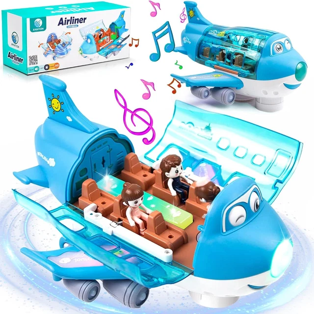 360° ROTATING AIRPLANE Kid Plane Toys Electric Airplane Toy With LED ...