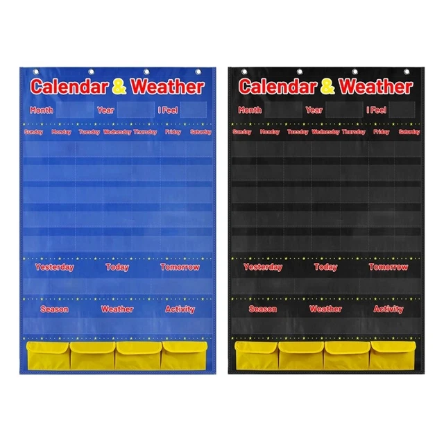 CLASSROOM CALENDAR AND Weather Pocket Chart Monthly Calendar for ...
