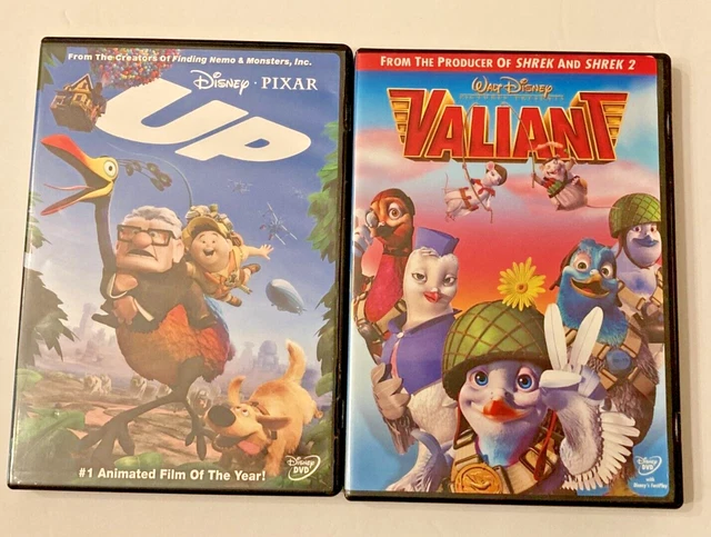 2 DISNEY & Pixar DVDs "VALIANT" (2005) rated G & "UP" (2009) rated PG £ ...