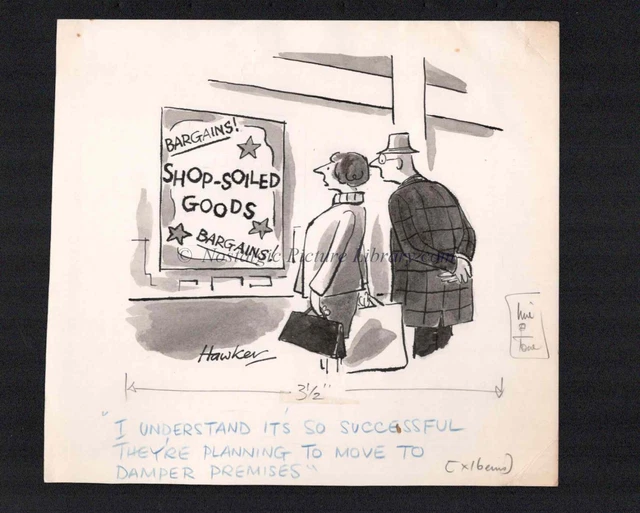 ORIGINAL ARTWORK CARTOON FOR PUNCH BY DAVID HAWKER Theme Shop Soiled Goods £10.00 - PicClick UK