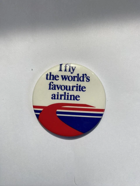 VINTAGE PIN BADGE British Airways I Fly the Worlds Favourite Airline ...