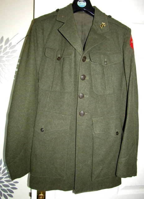 V/RARE 1943 WW2 US 2nd MARINE CORPS SERVICE DRESS COAT c/w PATCH ...