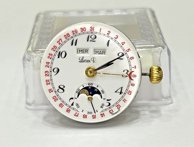 TRIPLE DATE MOONPHASE Dial & Movement Manual Chronograph Lucien Rochat ...