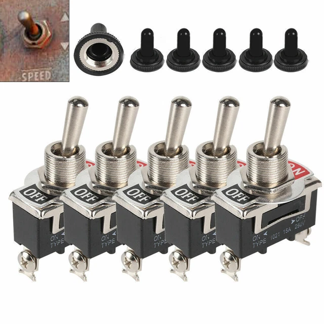 5× HEAVY DUTY Double Pole Metal Toggle Switch 25 AMP Rated 12v 24v ...