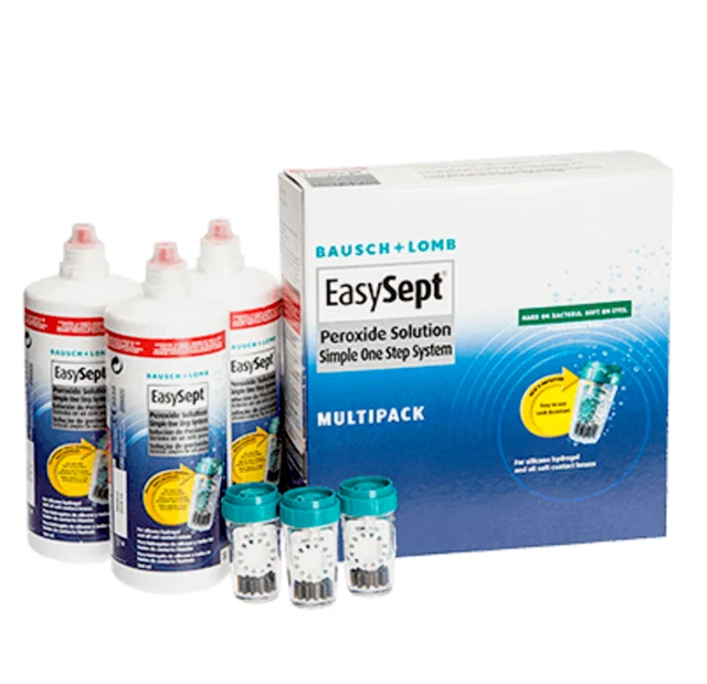 EASYSEPT BAUSCH + Lomb Eye Contact Lens Peroxide Solution 3 x 360ml Exp ...
