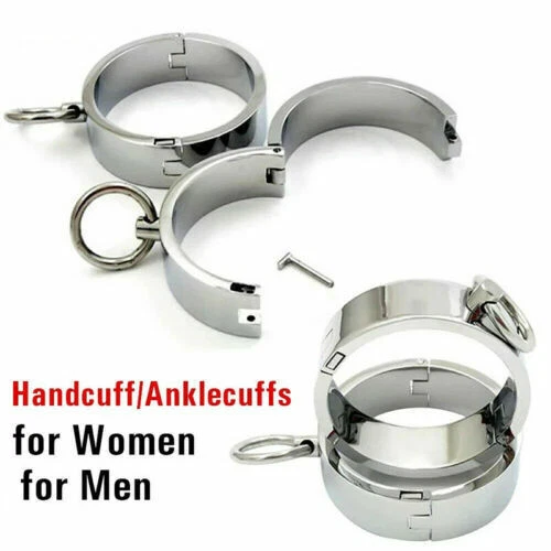 Bondage Shackle Handcuffs Ankle Cuffs Neck Collar Stainless Steel Slave