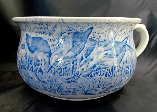 ANTIQUE VICTORIAN ART Nouveau Chamber Pot Alton Pattern F Winkle Wading ...