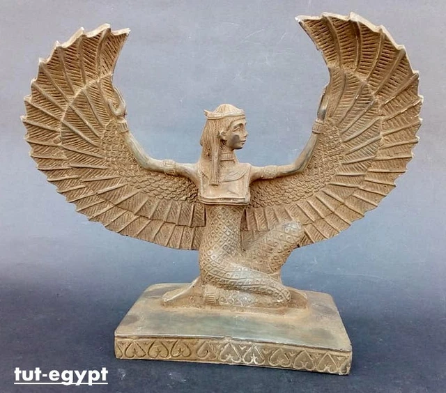 RARE ANTIQUE ANCIENT EGYPTIAN Statue Goddess Isis Winged Health Stone ...