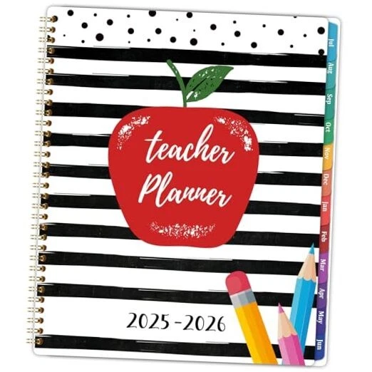 2025-2026 TEACHER PLANNER, July 2025 - June 8.5" x 11" Lesson Planner ...