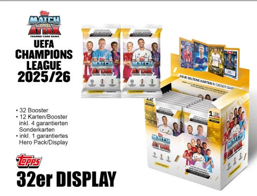 DISPLAY BOX ZUR Topps UCC Champions League 2025/26 Match Attax EUR 61 ...