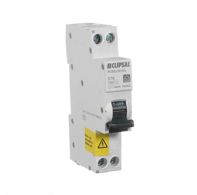 CLIPSAL 16 AMP RESI MAX MCB/RCD RCBO C Curve 1 Pole 4.5kA 30mA RCBE216 ...