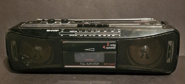 SHARP RADIO CASSETTE Boombox | QT-250A (BK) |Retro | Tape Deck ...