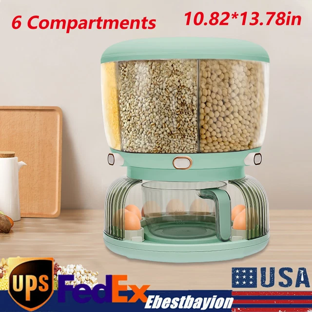 22 LBS RICE Dispenser,Large Grain Circle Storage Container with Rice ...