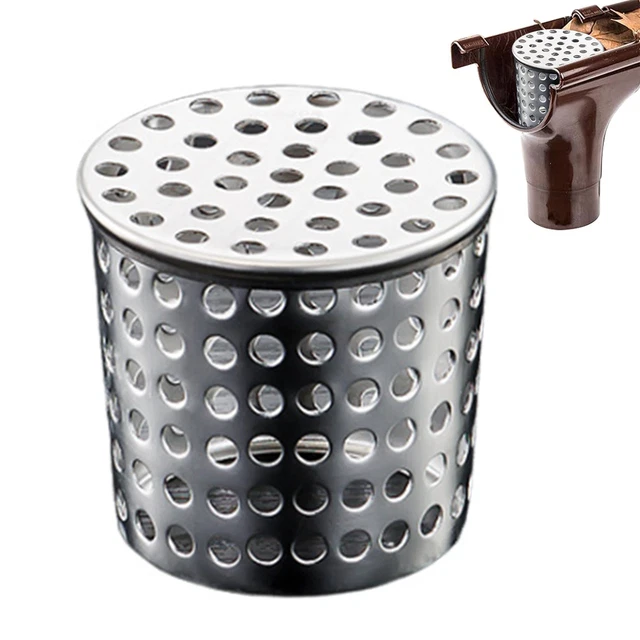 1X STAINLESS STEEL Gutter Guard Leaf Filter Strainer Downspout Drain ...