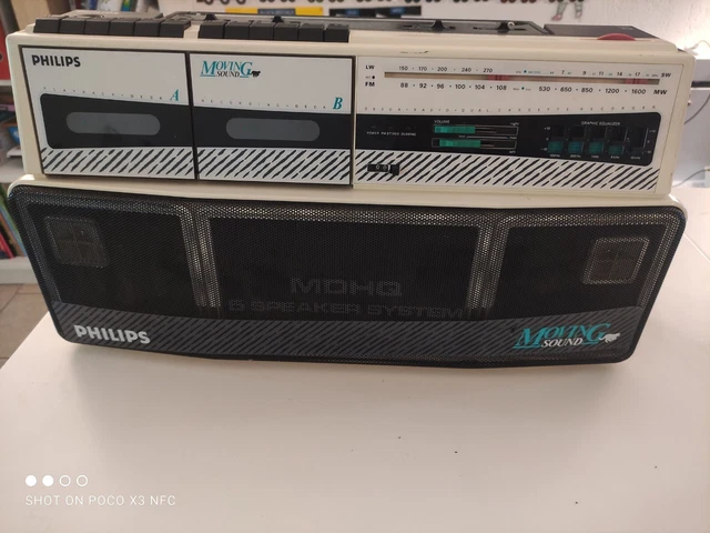 PHILIPS TYPE D 8304/00T Cassette Radio 1980s Vintage Moving Sound ...