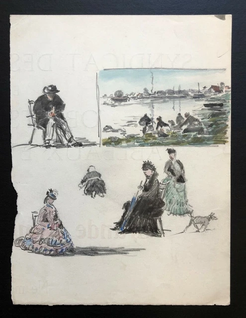 DESSIN DE FELIX Capdevielle - Etude de personnages - Circa 1900 EUR 50 ...