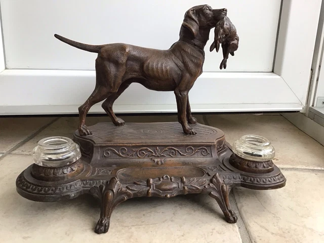 ANCIEN ENCRIER RÉGULE À Bossu Chien De Chasse XIX EUR 90,00 - PicClick FR