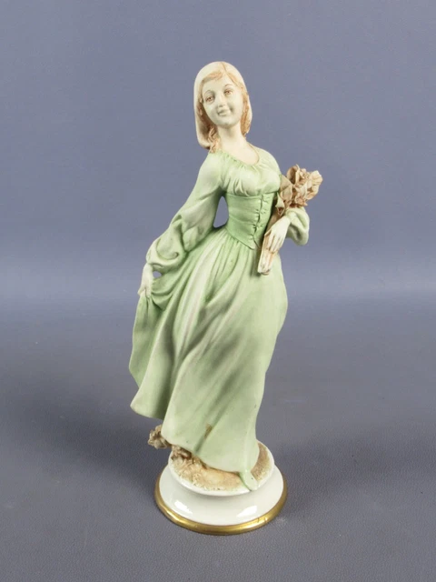 STATUE CAPODIMONTE FEMME avec Fleurs Lady Signé Redaelli Sculpture ...