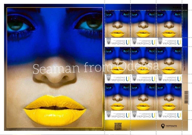RARE STAMPS WAR in Ukraine 2025 "Ukrainian girl in a yellow-blue ...