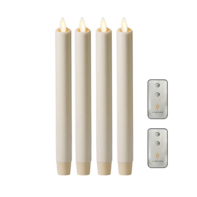 LUMINARA BATTERY OPERATED LED Flickering Flameless Tapered Candles with ...