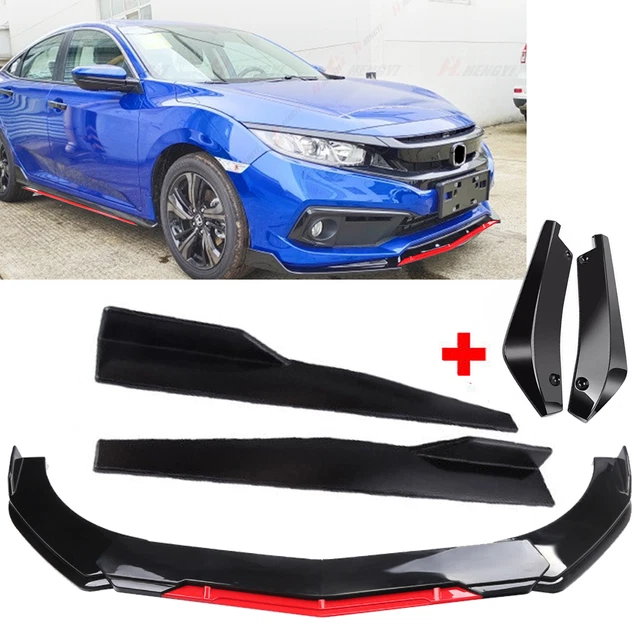 FRONT BUMPER LIP Splitter Spoiler Body Kit + Side Skirt For Honda Civic ...
