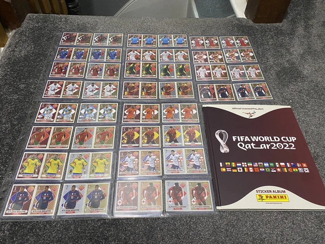 PANINI WORLD CUP Qatar 2022 Extra Stickers Full Set + Hardcover Album ...