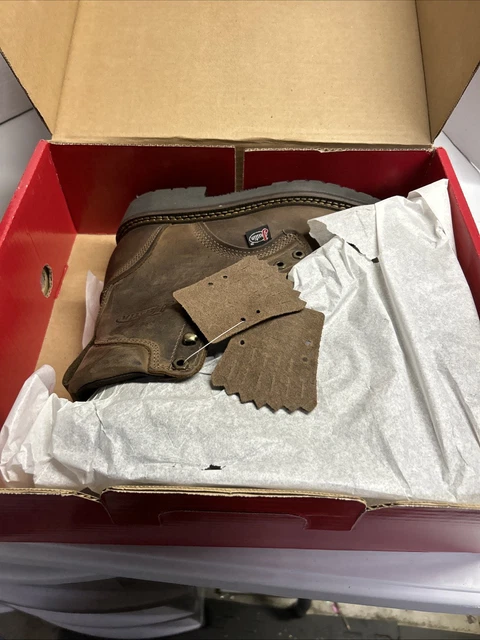 NEW JUSTIN 8” Aged Bark Round Steel Toe Work Boot 445 Men’s Sz 7EE £80. ...