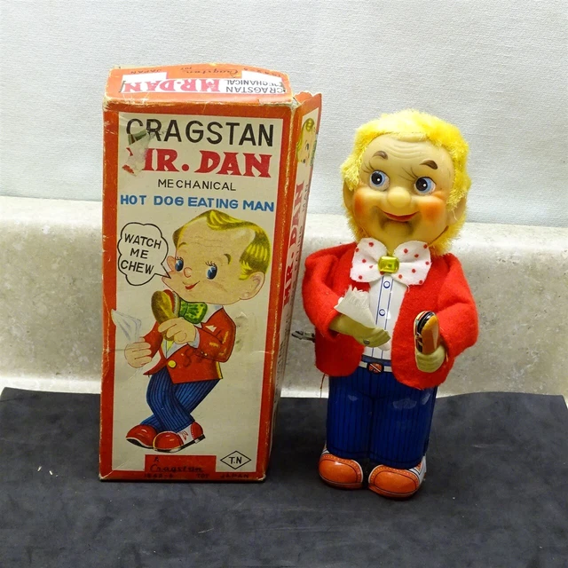 VINTAGE CRAGSTAN TN Mr Dan Hot Dog Eating Man In Box, Wind Up, Japan £ ...