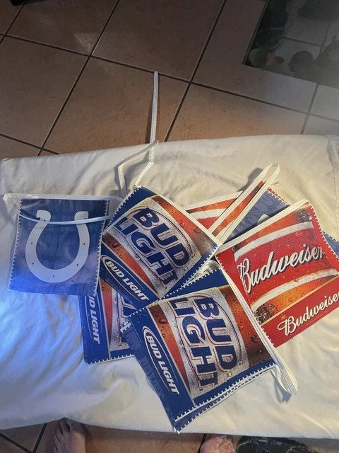 RARE BUD LIGHT Budweiser Football NFL Beer Banner colts $15.00 - PicClick