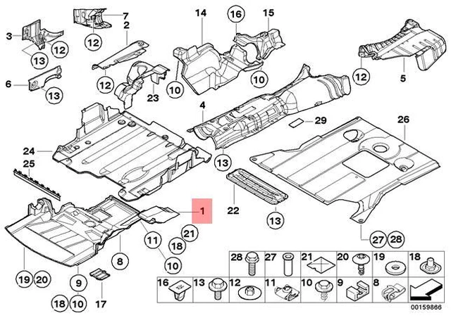GENUINE BMW E46 Estate Engine Splash Shield Undercar Front OEM ...