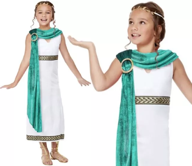 ENFANT FILLE DE Luxe Romain Toge Costume Déguisement Enfant Grec ...