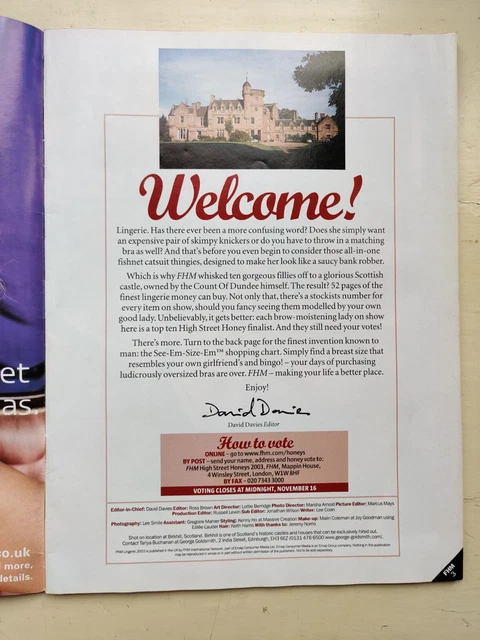 FHM LINGERIE SPECIAL 2003 Supplement Kayleigh Pearson Charlotte ...