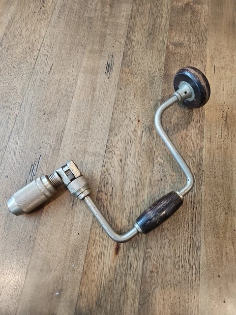 VINTAGE CRAFTSMAN 10& Ratcheting Brace Bit Drill Auger Woodworking Made ...