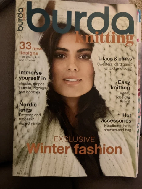 £2.00 BURDA 2019 Knitting Pattern Magazine Issue 01 winter fashion £2. ...