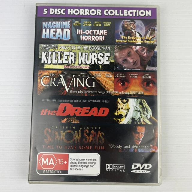 HORROR COLLECTION DVD 5 Disc Machine Head, Killer Nurse, Craving, Dread ...