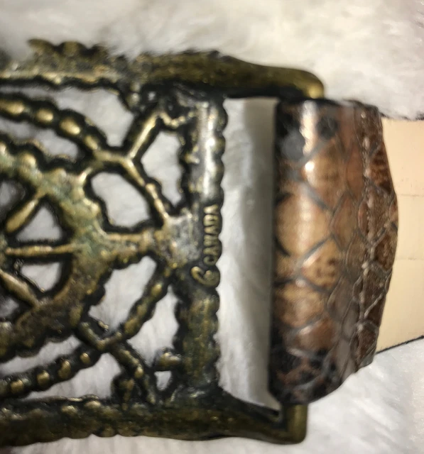 Y2K CHIC COWGIRL belt & Buckle Calgary Stampede Snakeskin Print Rare ...