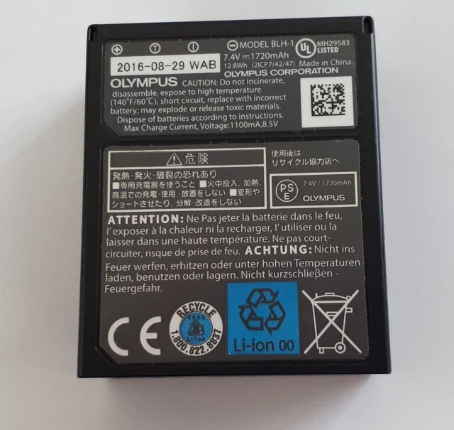 OLYMPUS MODEL BLH-1 Batterie Lithium Ion 1 pc 7.4V 1720mAh appareil ...