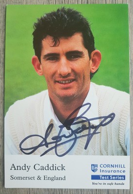 SIGNED CRICKET CARD - ANDY CADDICK - Somerset CC - England Cricket ...
