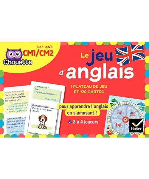 LE JEU D'ANGLAIS CM1-CM2: Avec 1 plateau de jeu, 120 cartes, 4 pions et ...