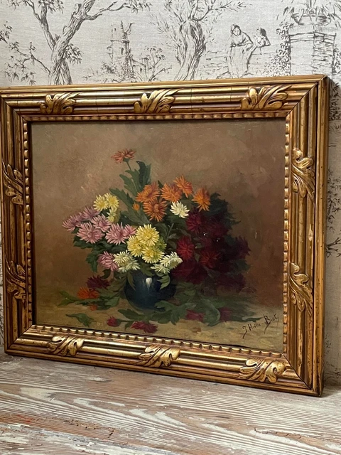 BEAUTIFUL LATE 19TH / Early 20th century French Floral Oil on Wood £125.00 - PicClick UK