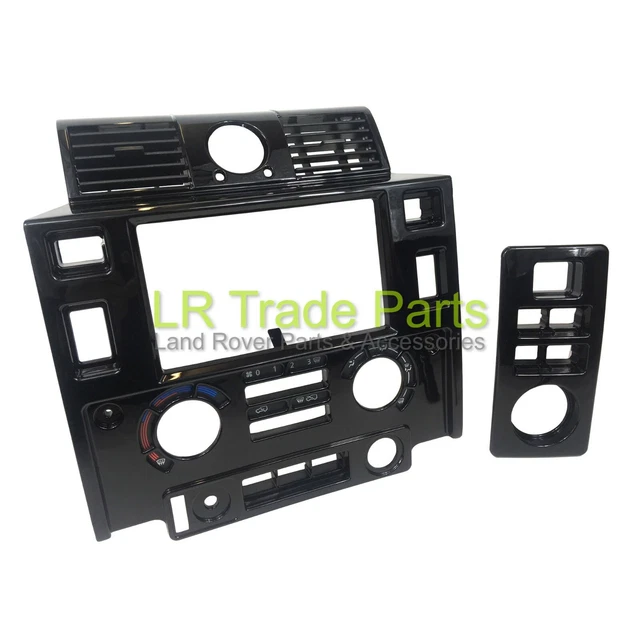 LAND ROVER DEFENDER Gloss Black Double Din Centre Console Dash Fascia ...
