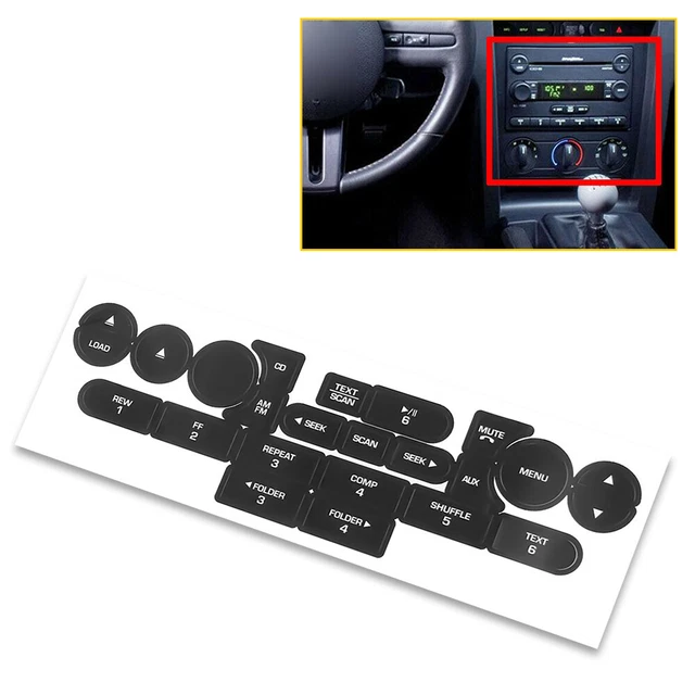 RADIO BUTTON STICKERS FOR New FORD MUSTANG 2005 2006 2008 2007 2009 ...