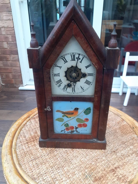 AMERICAN STEEPLE CLOCK Glass Panels En Welch £15.00 - PicClick UK
