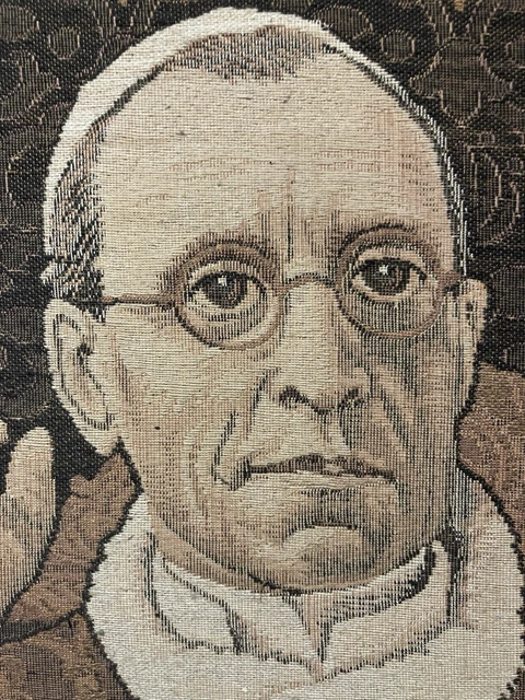 RARE TAPESTRY REPRESENTING Pius XII Coat of Arms of the Pope Vatican ...